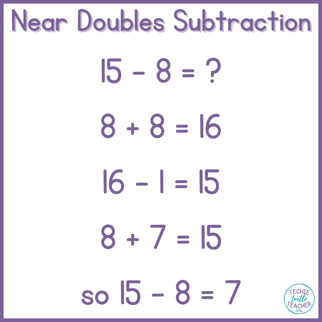 Build Math Fact Fluency Near Doubles Subtraction Strategy