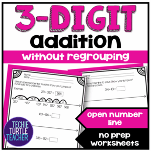 3-Digit Addition Open Number Line without Regrouping