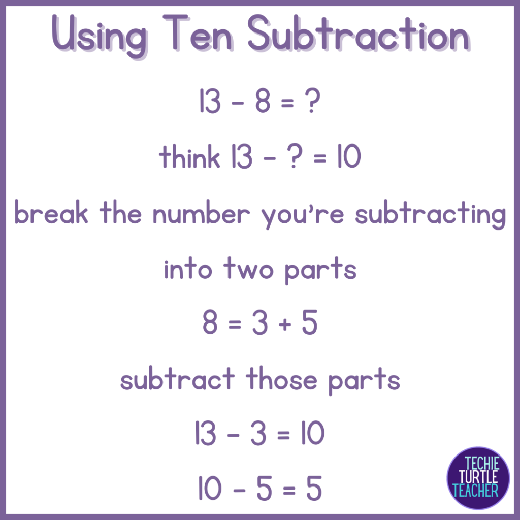 Using Ten Subtraction: Math Fact Strategy