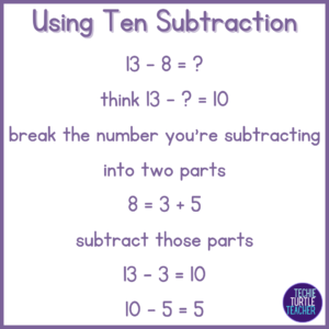 Using Ten Subtraction: Math Fact Strategy