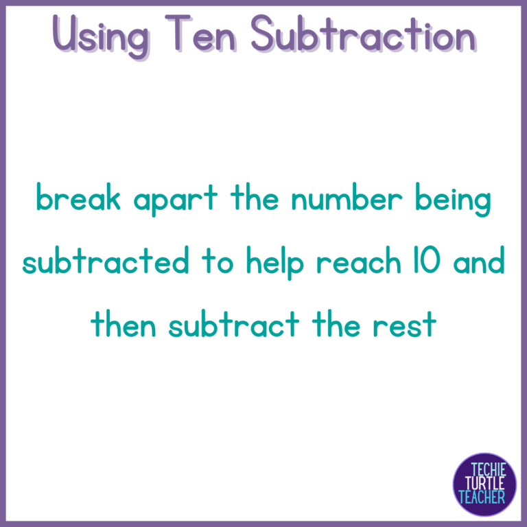 Using Ten Subtraction: Math Fact Strategy