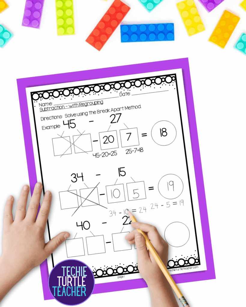 Break Apart Subtraction with Regrouping: 2-Digit Numbers