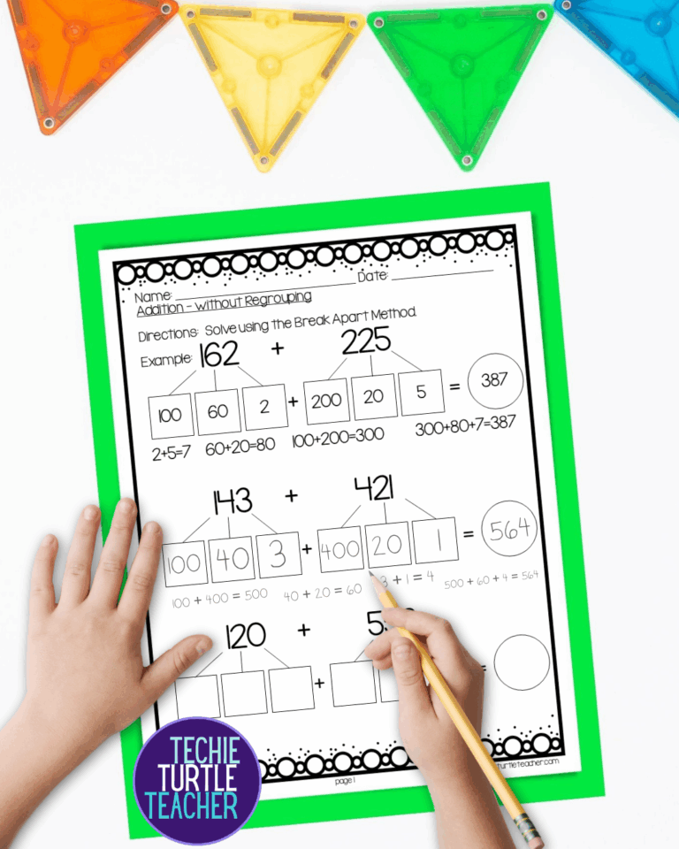 3-Digit Addition Break Apart without Regrouping Strategy